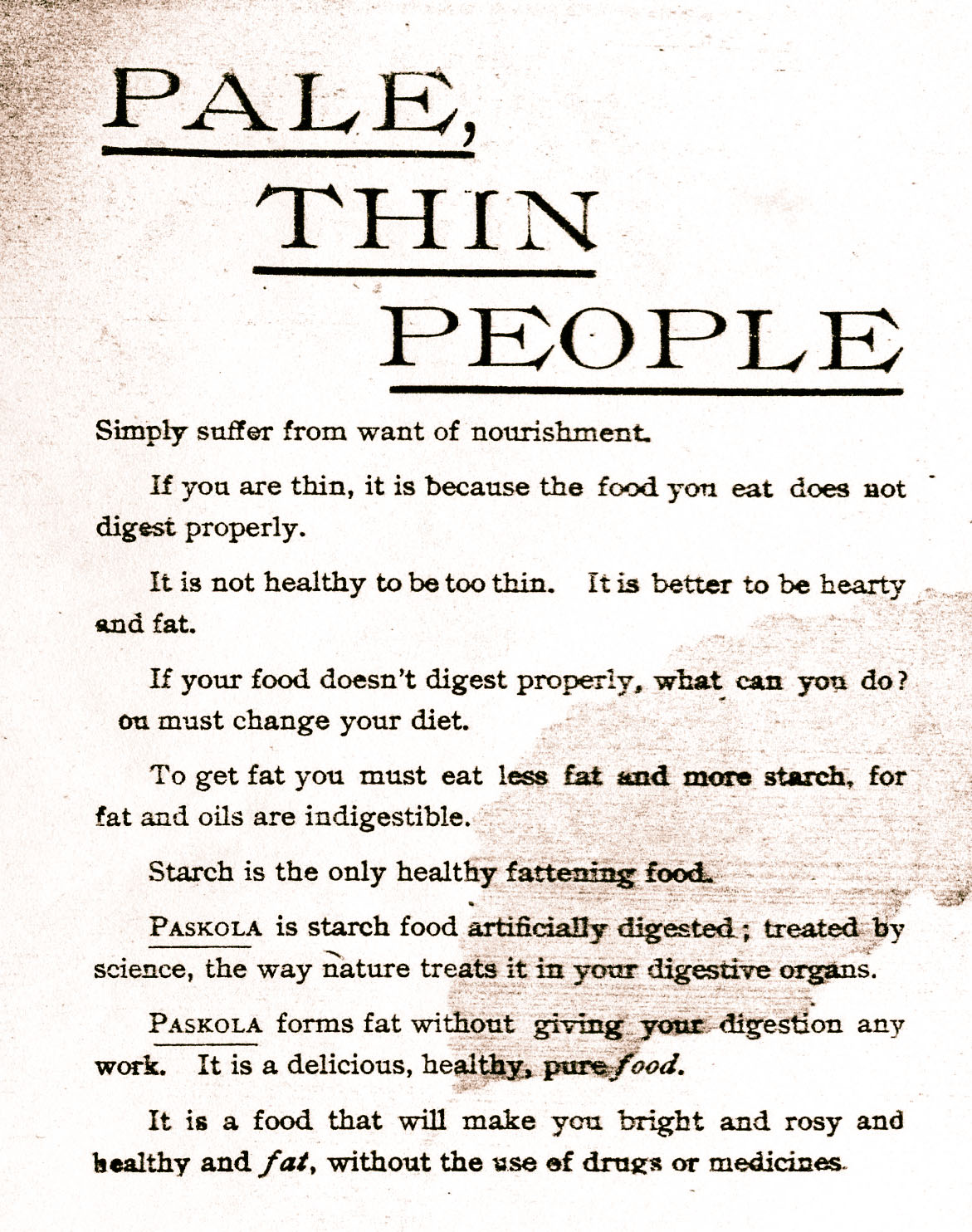 Words and Music: Pale, Thin People