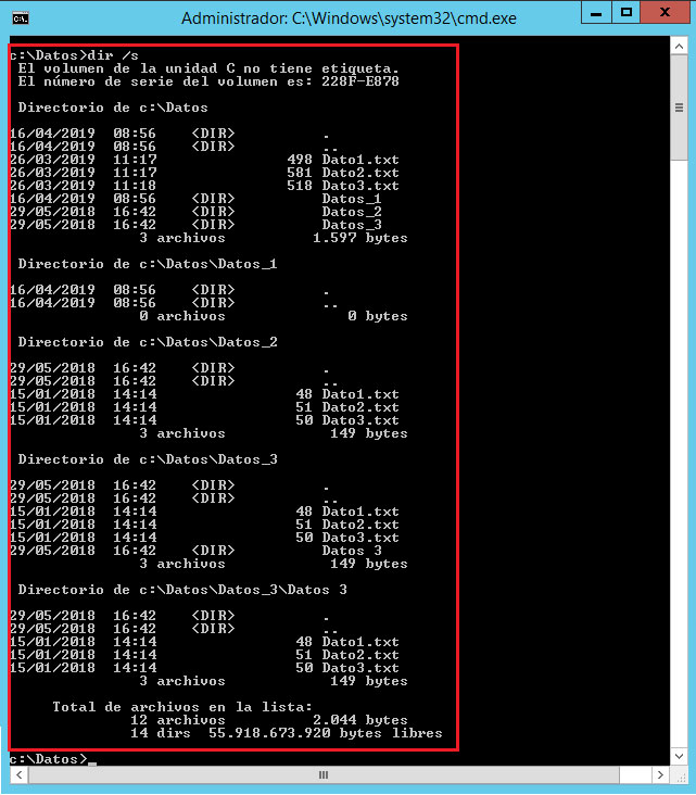Pantallazos.es: Windows CMD: Listar por pantalla archivos ocultos ...