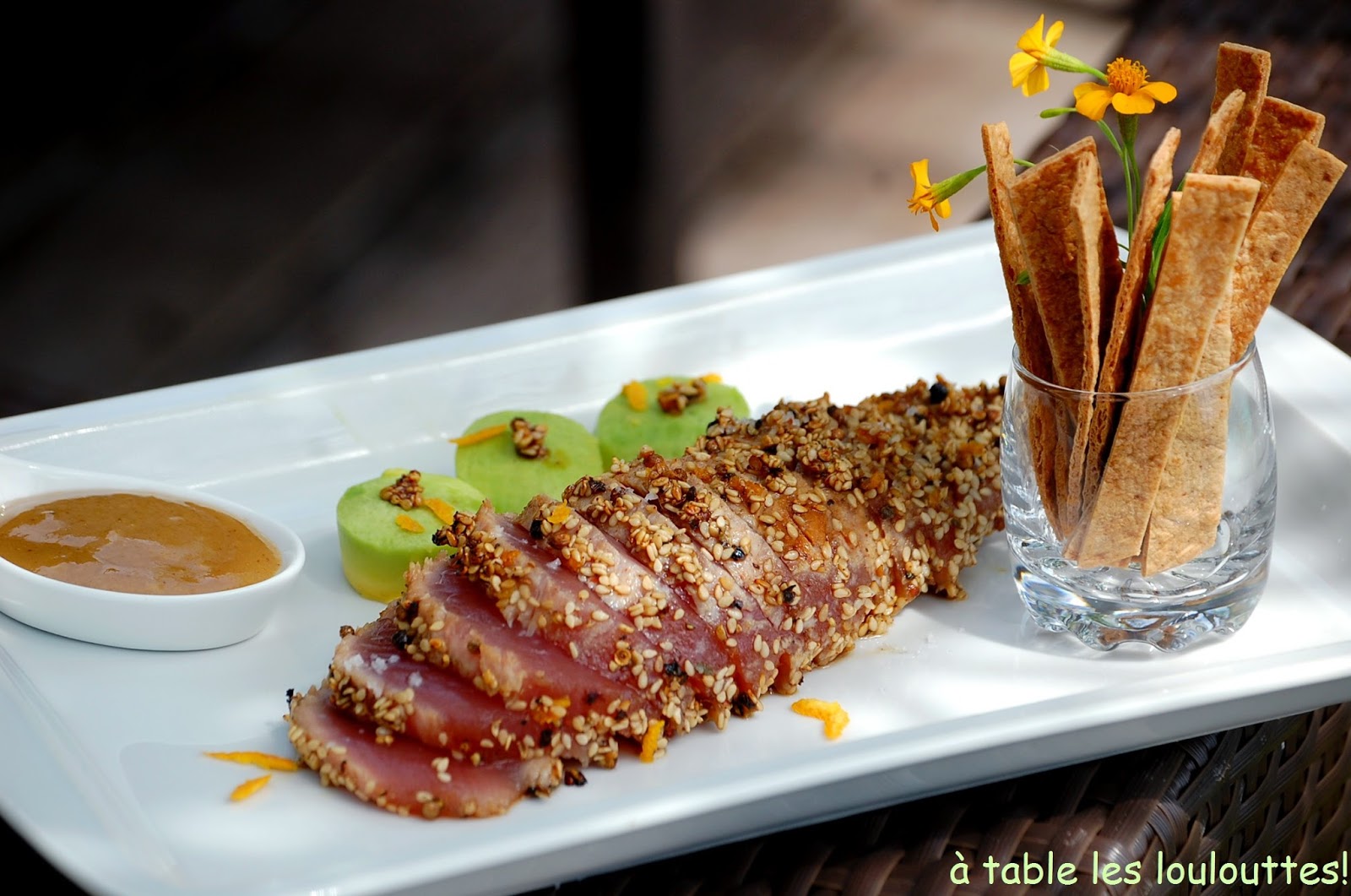 A table les loulouttes !: Mi-cuit de thon mariné au miel et agrumes