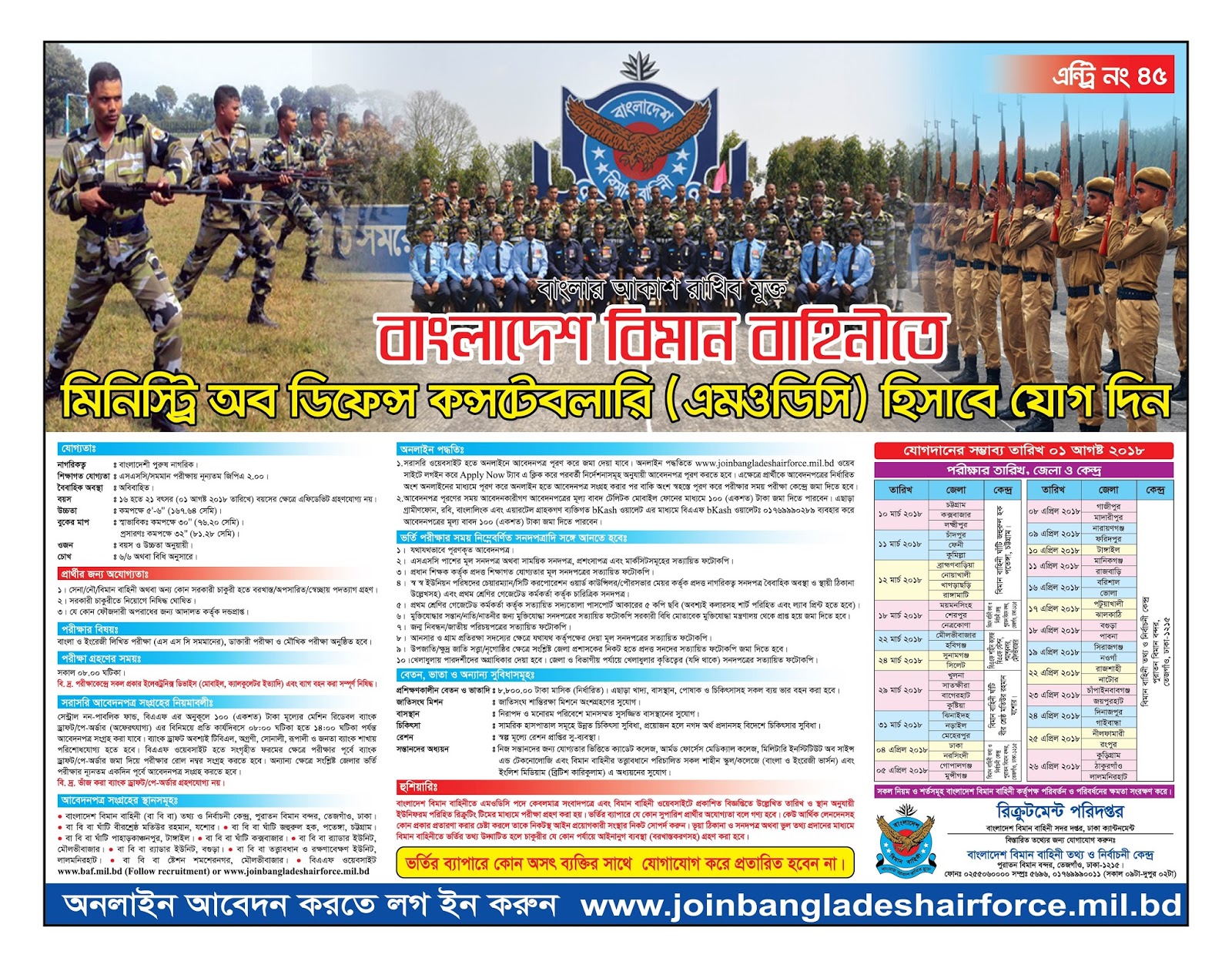 Bangladesh Airforce - Ministry of Defence Constabulary (MODC) Job ...