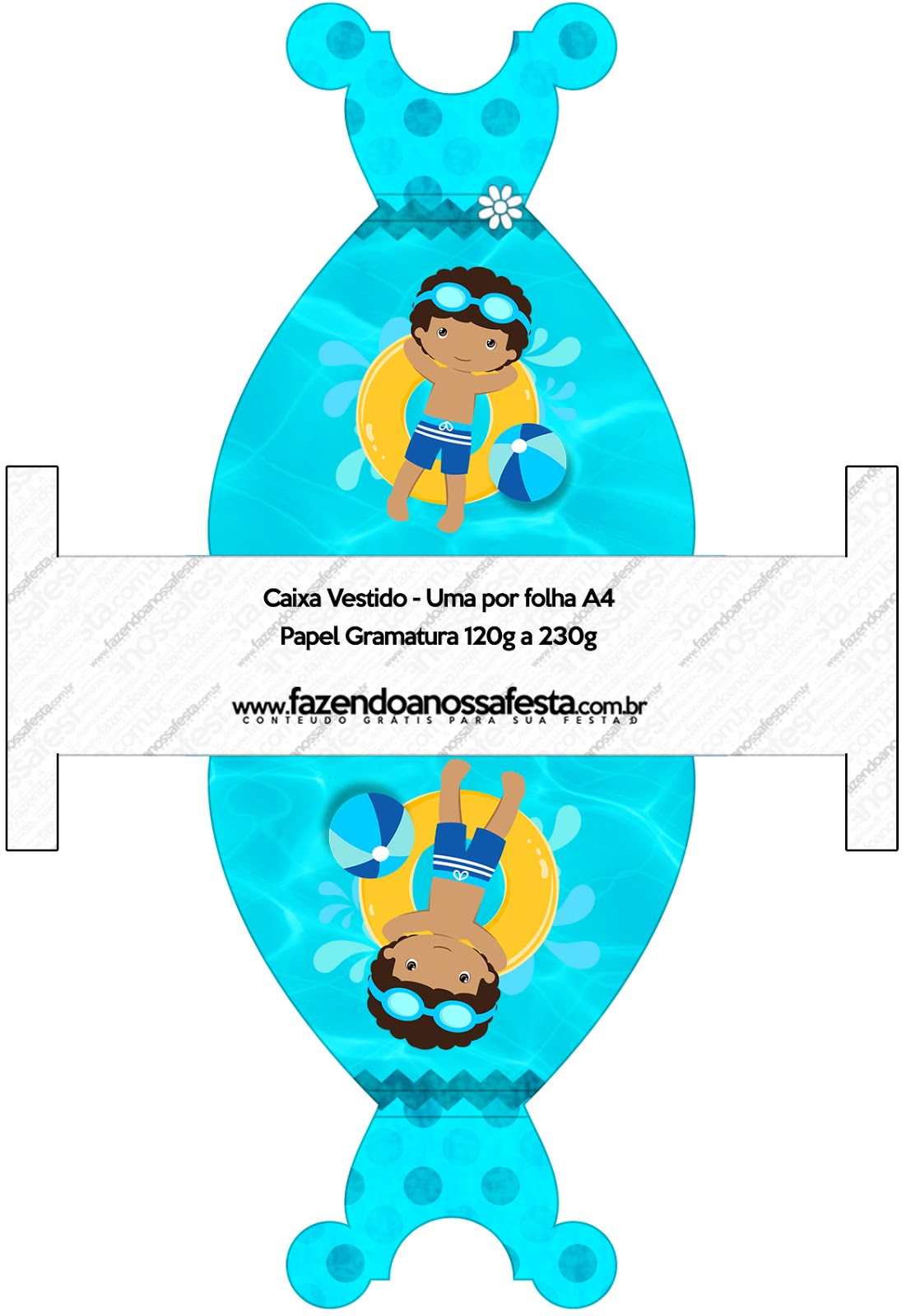 Brunette Boy Pool Party: Free Printable Boxes. - Oh My Fiesta! in english