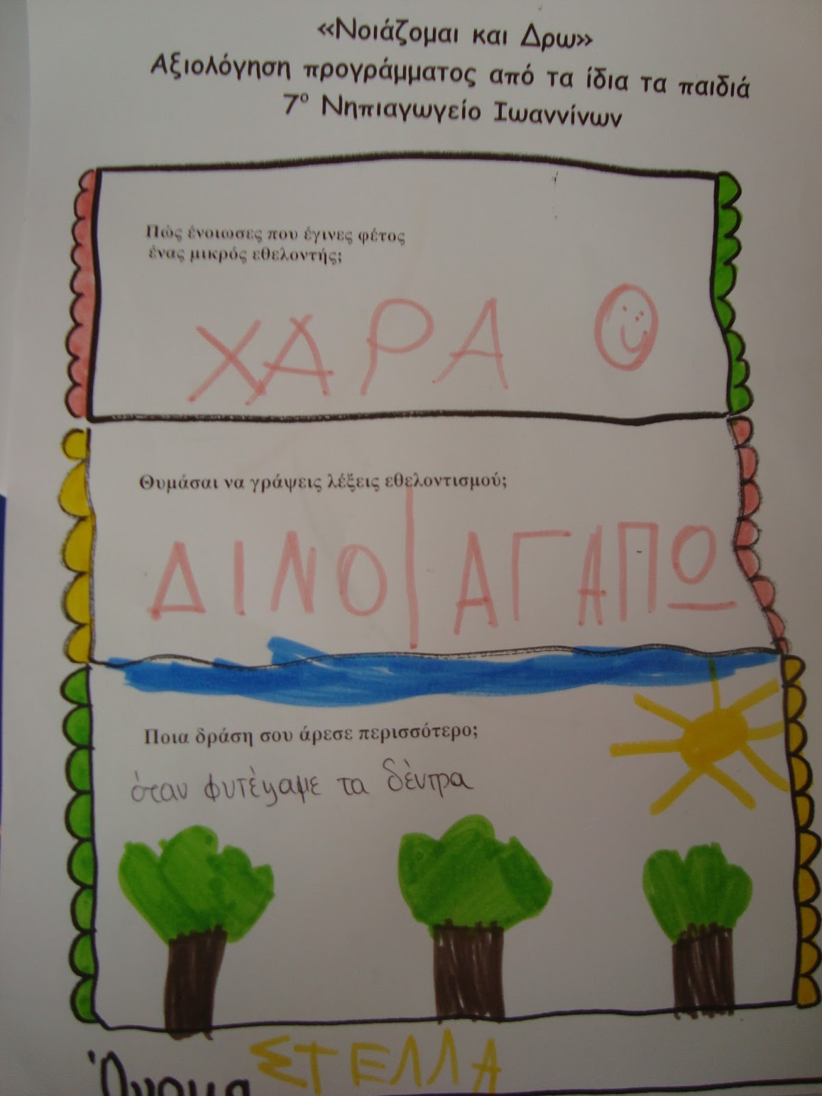 7ο ΝΗΠΙΑΓΩΓΕΙΟ ΙΩΑΝΝΙΝΩΝ -ΤΑ ΝΗΠΙΑ ΤΑΞΙΔΕΥΟΥΝ....: Αξιολόγηση Νοιάζομαι ...