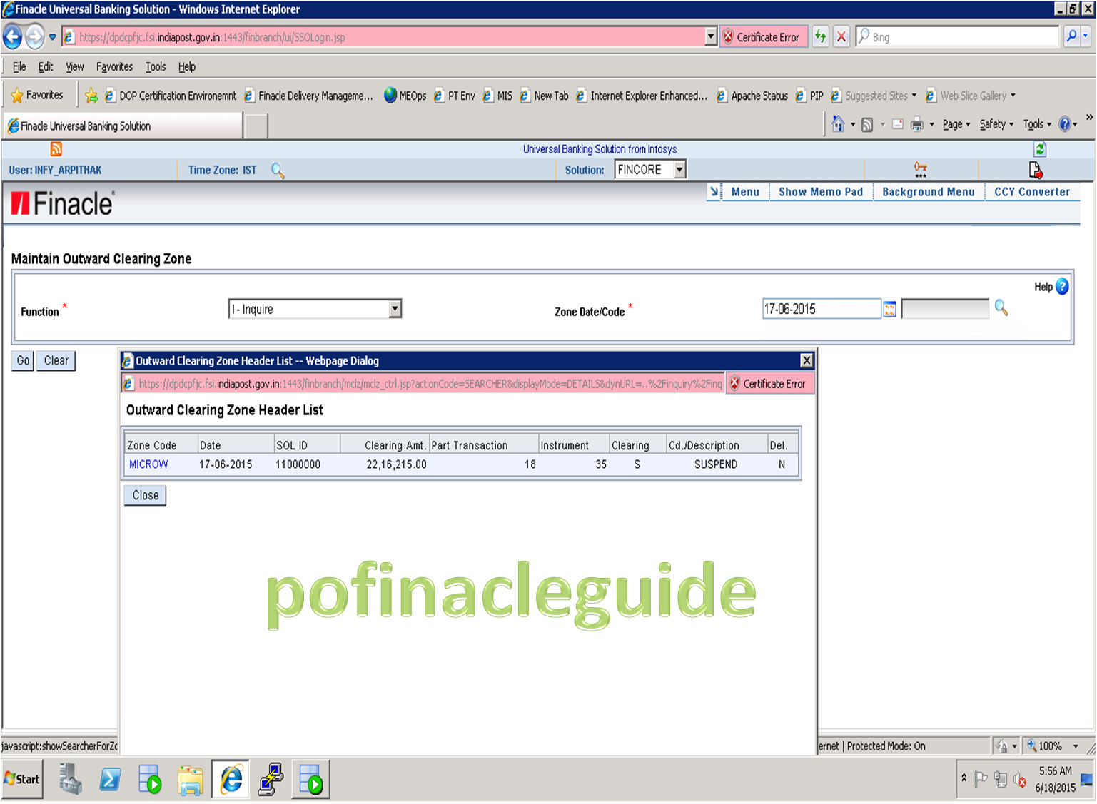 Latest FAQ on Clearing both inward and outward clearing in DOP Finacle ...