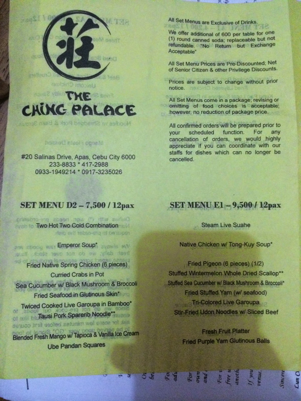 Cebuana MaMa: Ching Palace Package