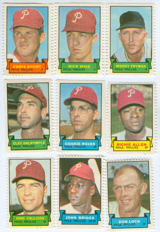 1968 Topps Baseball: 1969 Phillies Stamps