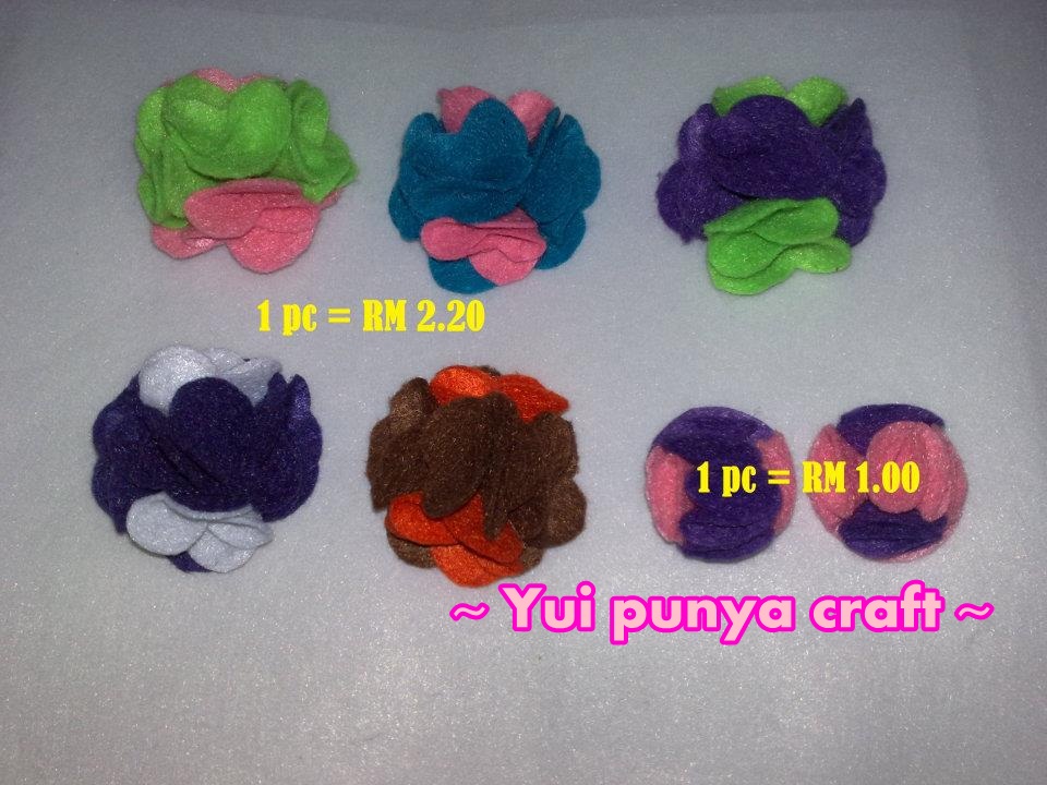 * ♥ Nurul Yui Collection ♥ *: Pin bunga berwarna-warni felt craft