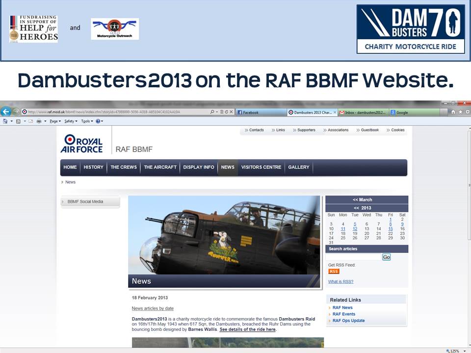 Dambusters70th Anniversary Charity Motorcycle Ride: RAF BBMF supporting ...