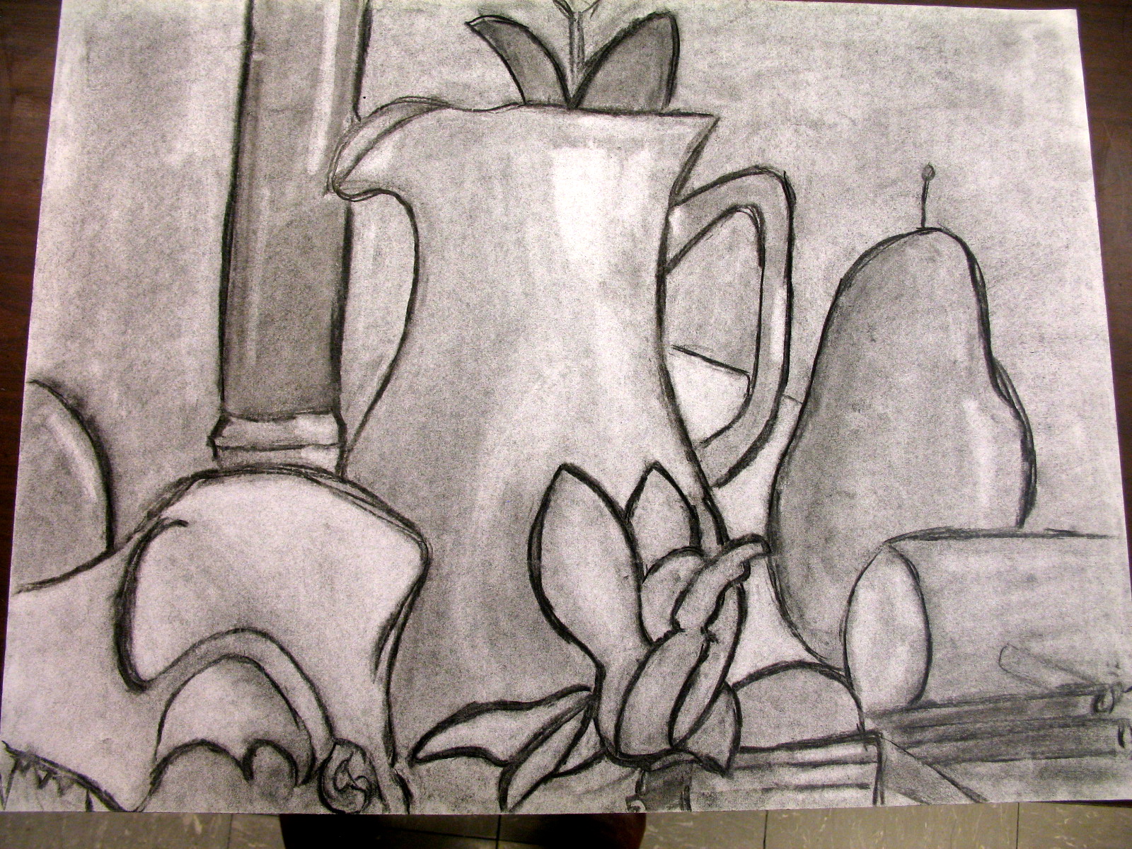 Lane Tech Art Studio : Charcoal Drawings of Still Life Objects