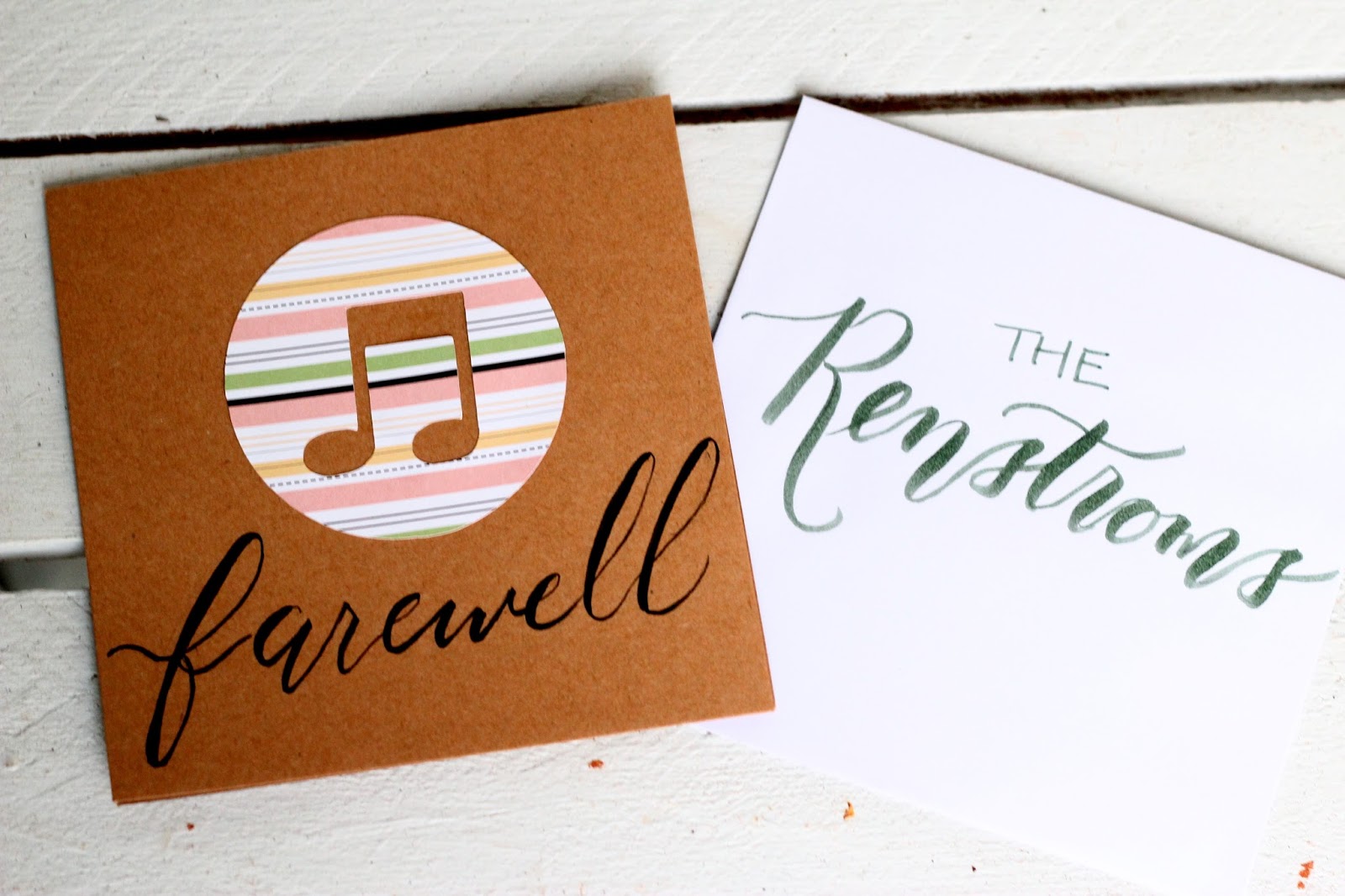 DoLeeNoted: Farewell music-themed card