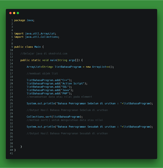 Belajar Mengurutkan (Sorting) List Pada Aktivitas Java - Java Media Kita