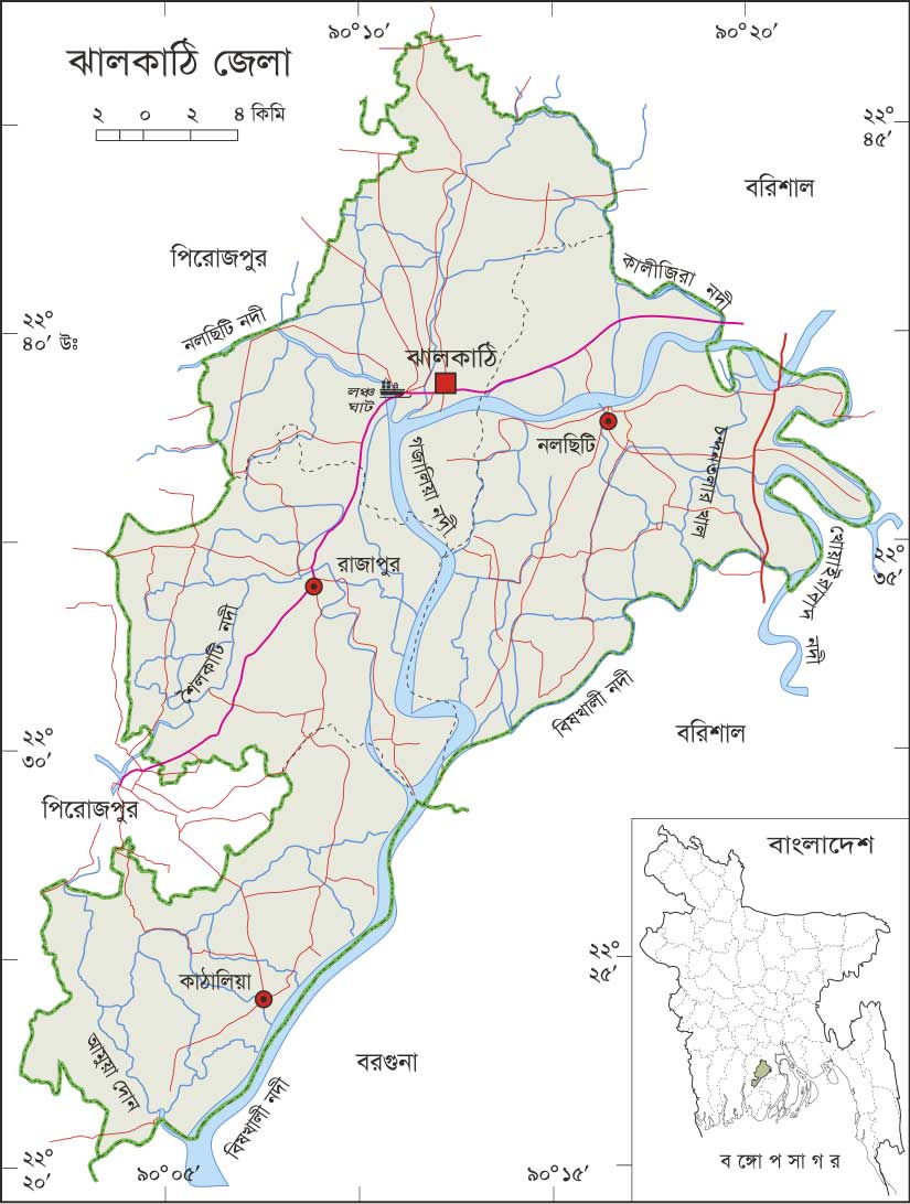 Bangladesh Map All: Jhalokati Map