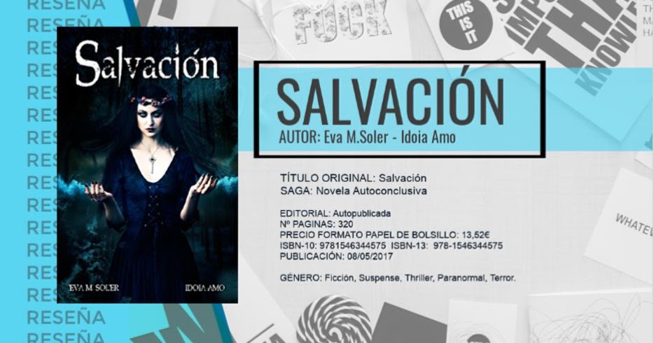 Blog Literario Entre Libros y Tintas: Reseña: Salvación de Eva Mª Soler ...
