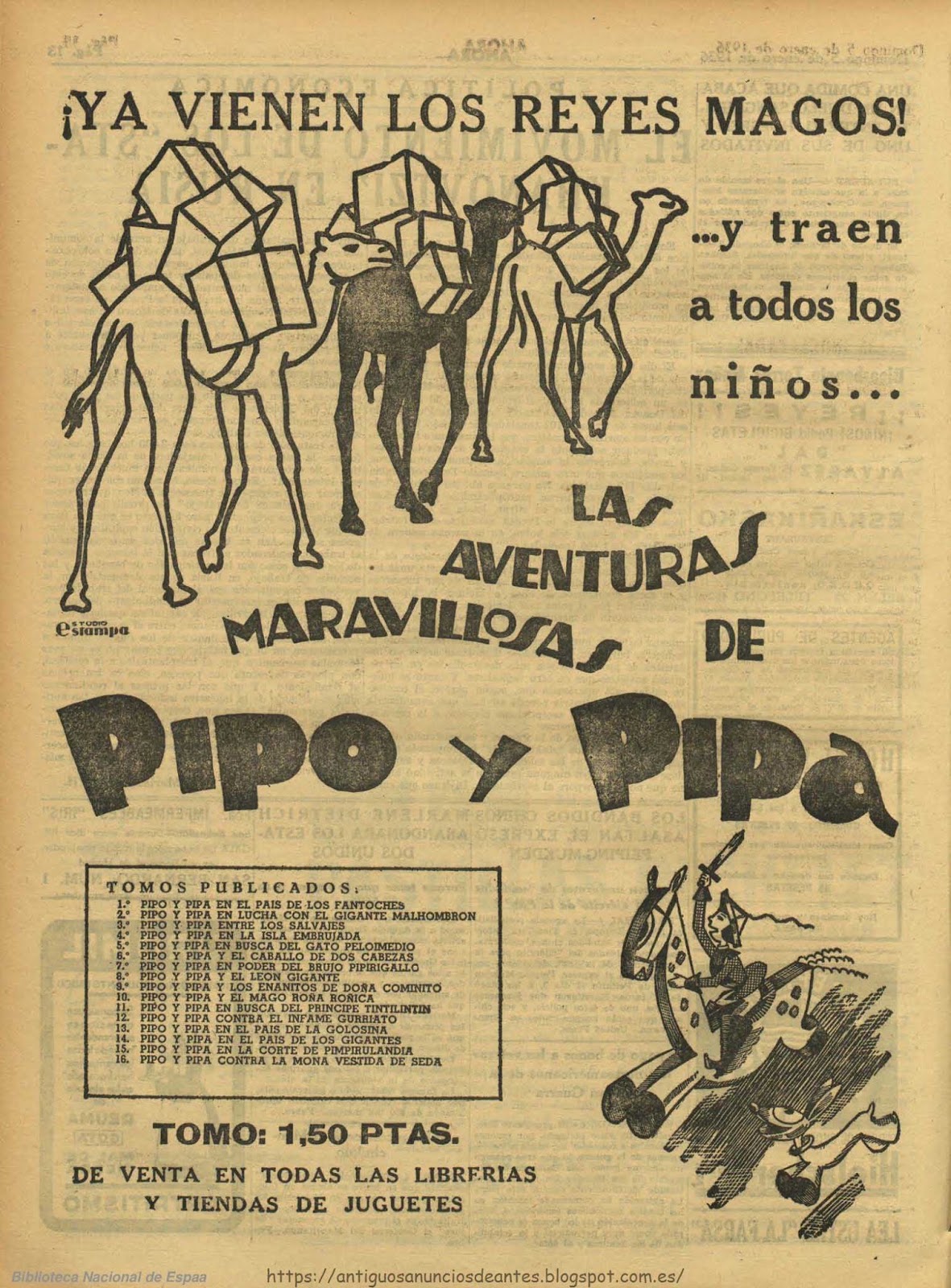 Antiguos anuncios de antes: Pipo y Pipa (libro infantil) (30 anuncios)