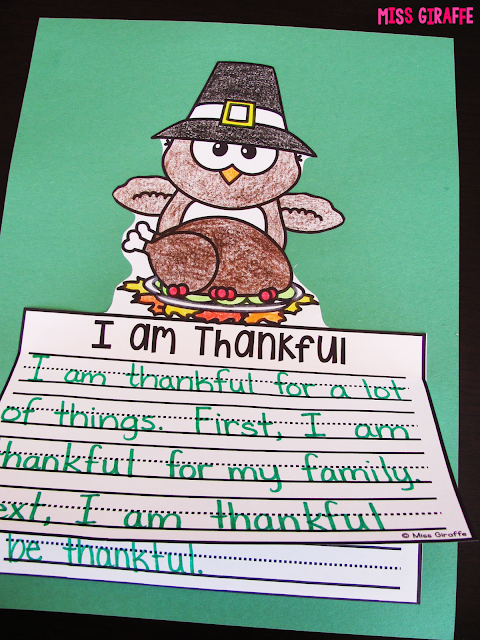 Miss Giraffe's Class: November Writing Crafts