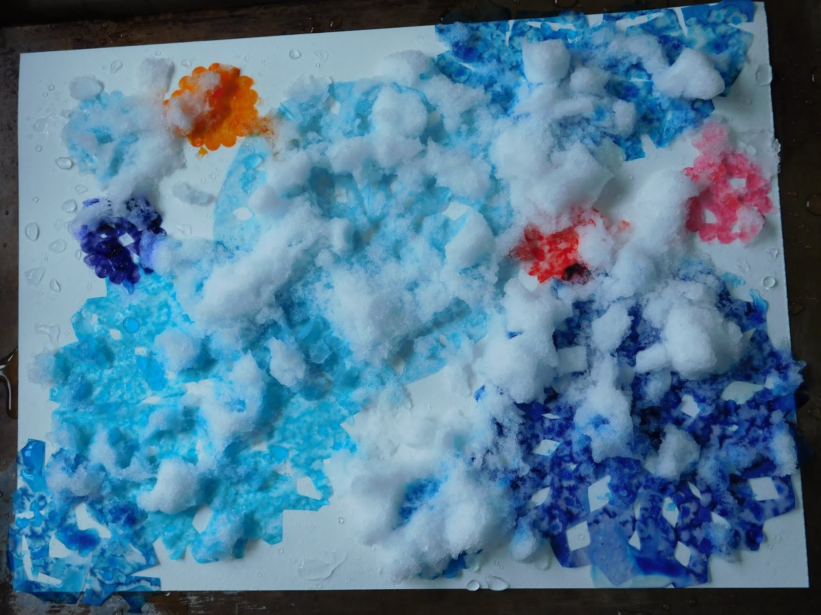 Snow and Tissue Paper Art
