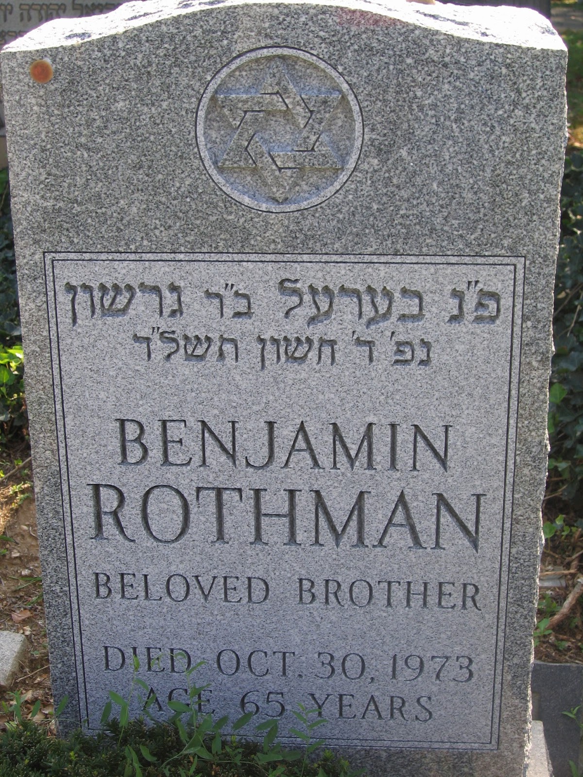 (going) The Extra Yad: Tombstone Tuesday: Benjamin Rothman, Montefiore ...