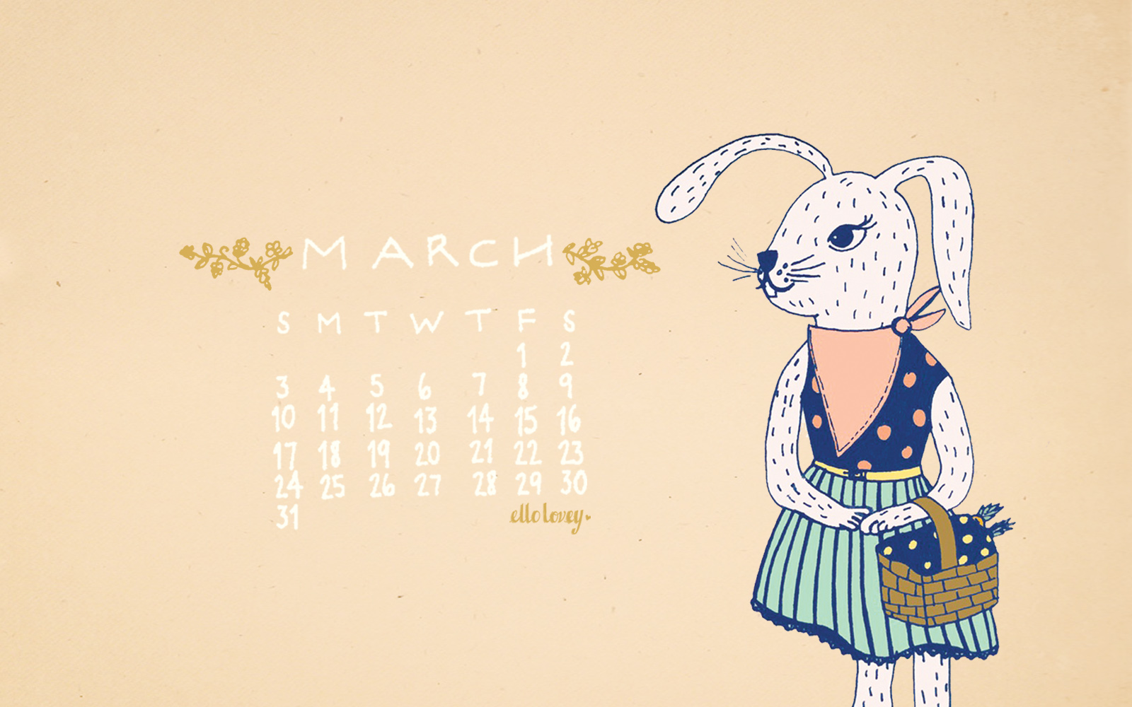 Rhi-Creations: March Desktop Calendar Freebie
