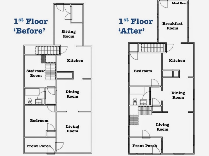 SoPo Cottage: The Craftsman Bungalow: The Floor Plans - Before and After