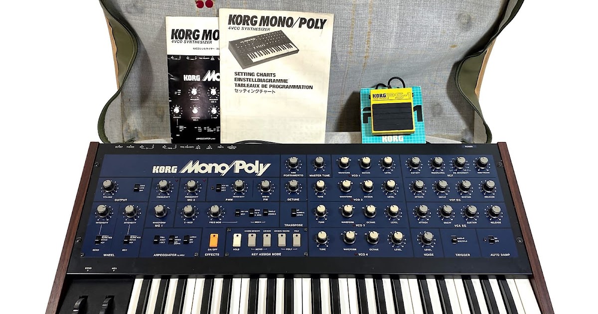 MATRIXSYNTH: Korg MP-4 Mono/Poly SN 379516 w/ Soft Case & Boxed PS-1 ...