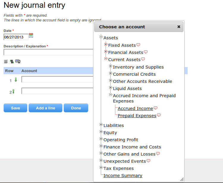 LearnDoubleEntry.org Official Blog: Choosing accounts with the tree view