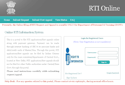 rtionline.gov.in – RTI Online application form, check status ...