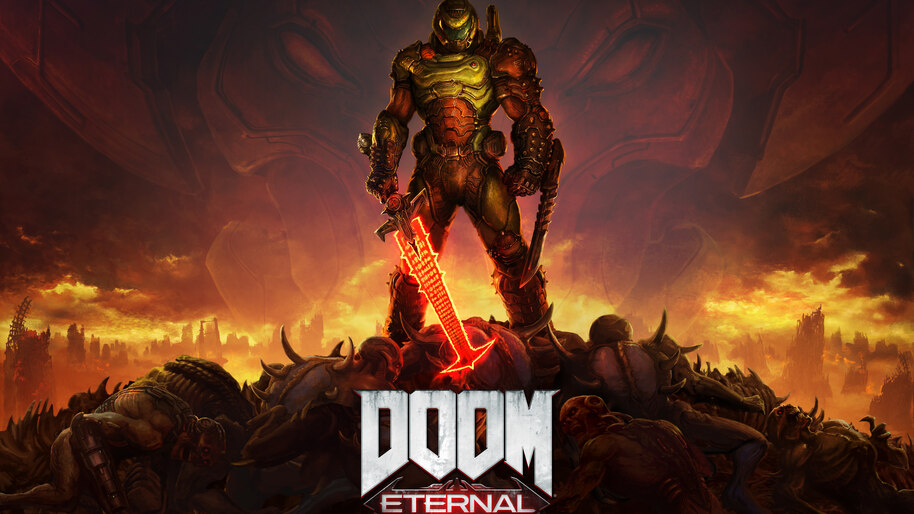 DOOM Eternal, Poster, Doomguy, Sword, 8K, #7.834 Wallpaper iPhone Phone