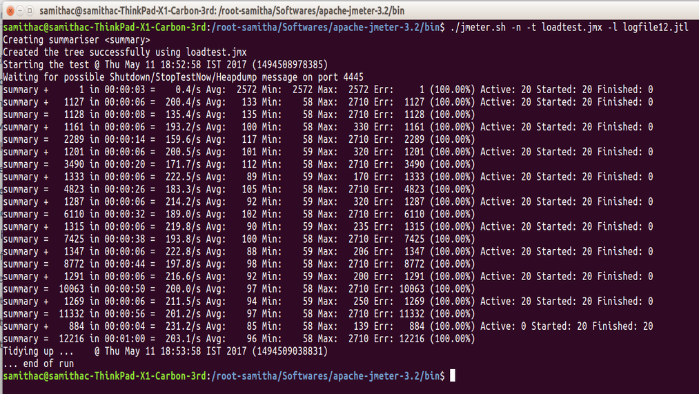 SamRanga's Thoughts: Apache JMeter Non-GUI Mode Summary Outputs