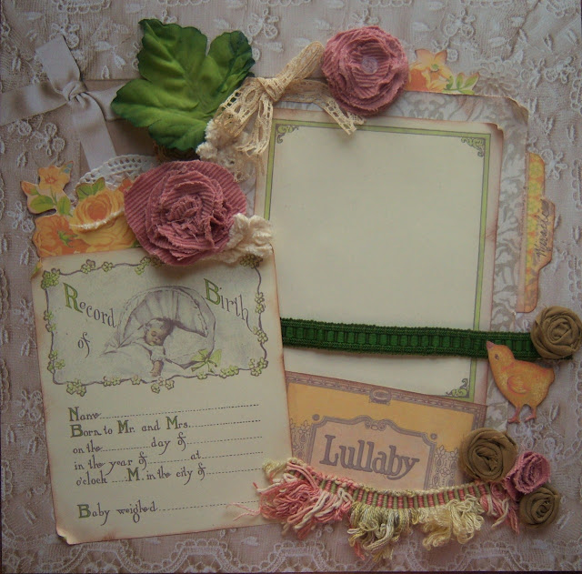 Sweetly Scrapped: Baby's Birth Premade Layout Shabby And Vintage ...