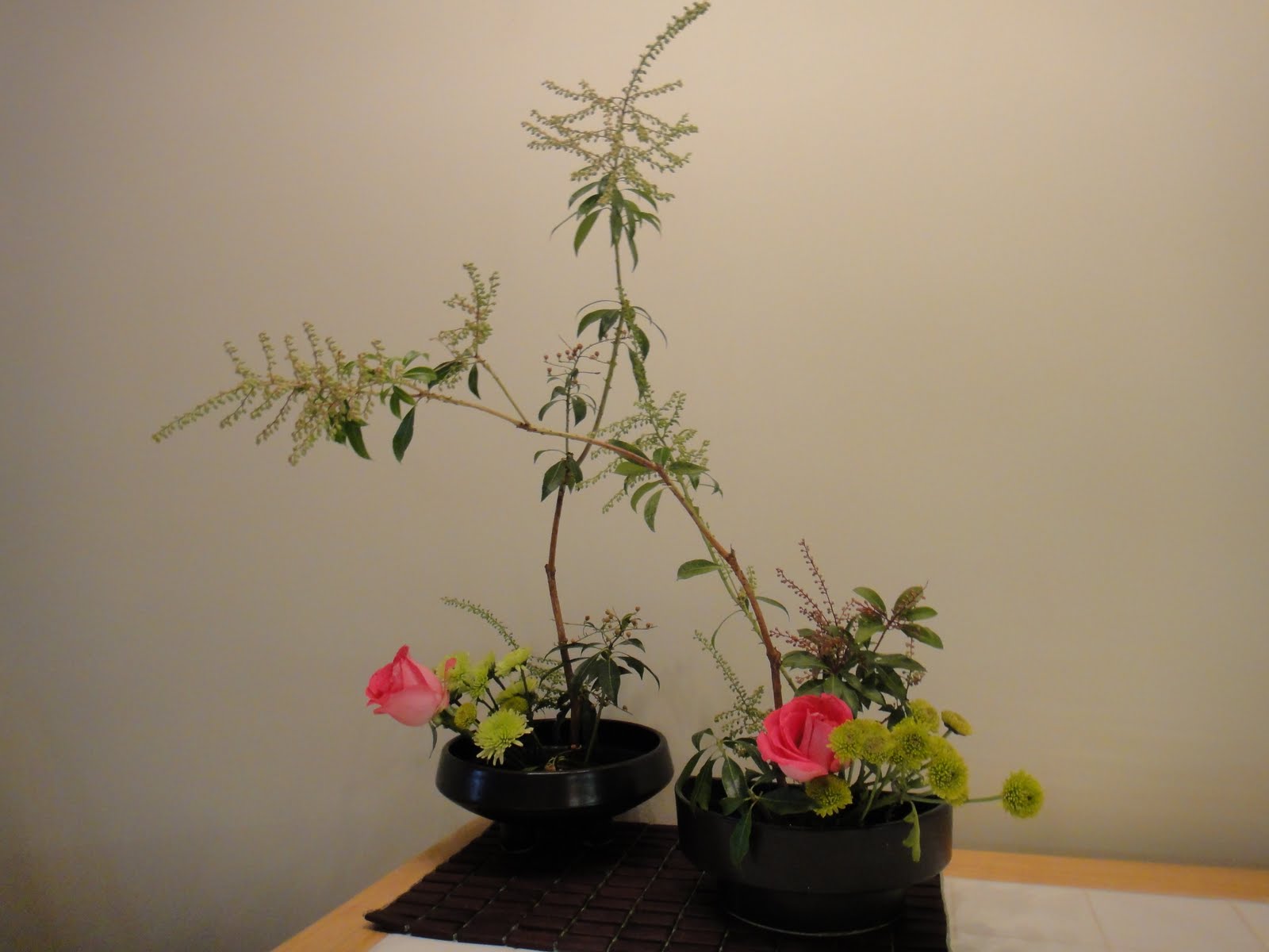 Flowers,Ikebana and I: Variation No8. Combined style Moribana & Moribana