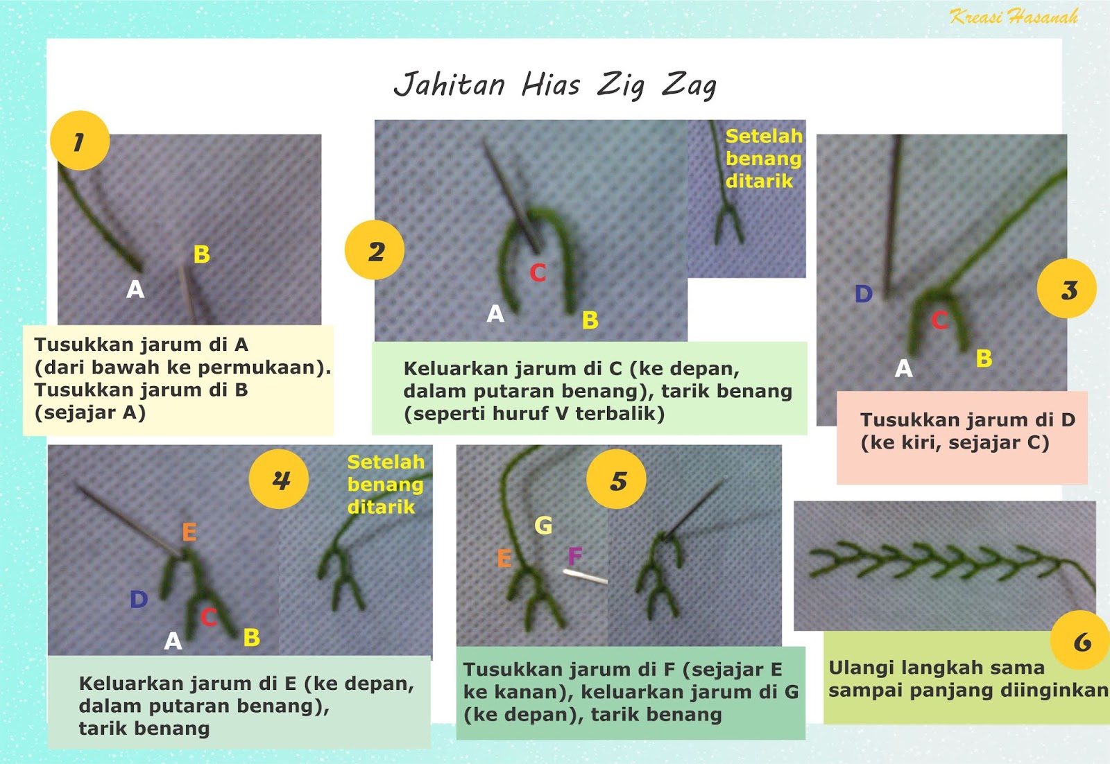 Jahitan Hias Sederhana untuk Menyulam