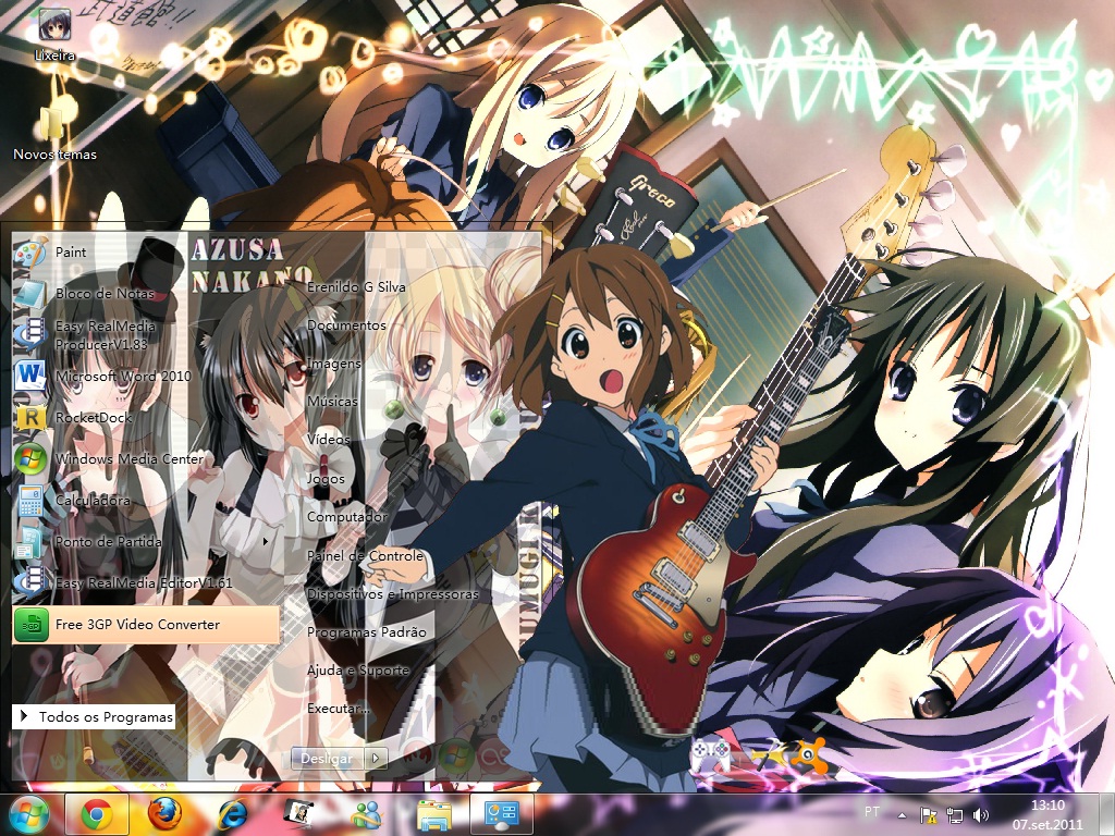 Temas de animes para o Windows Seven