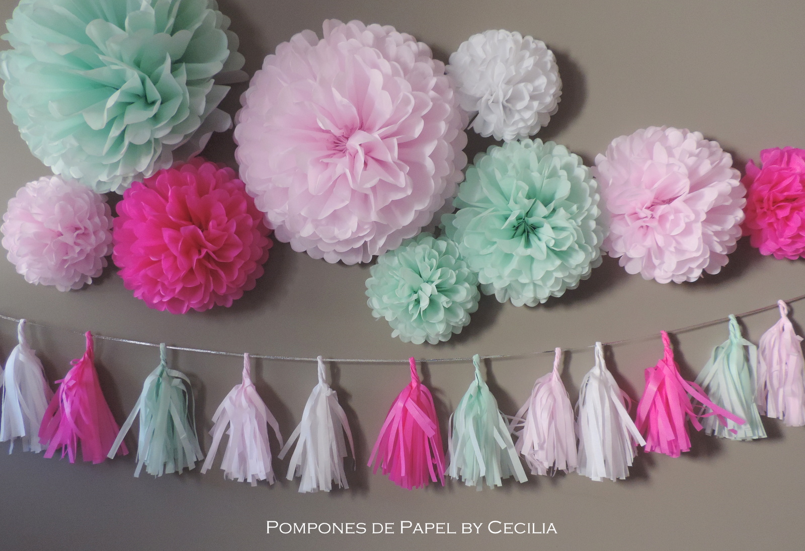 Pompones de Papel: Pompones & Guirnaldas