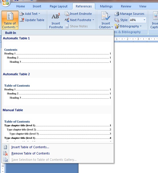 Coding Tech Life: Adding Index Page/Table of Contents to Word Document