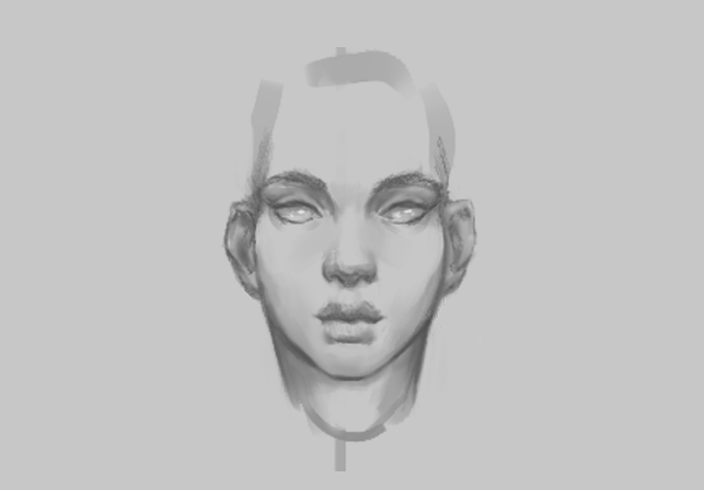 The sketching stroll...: Face rough sketch - process