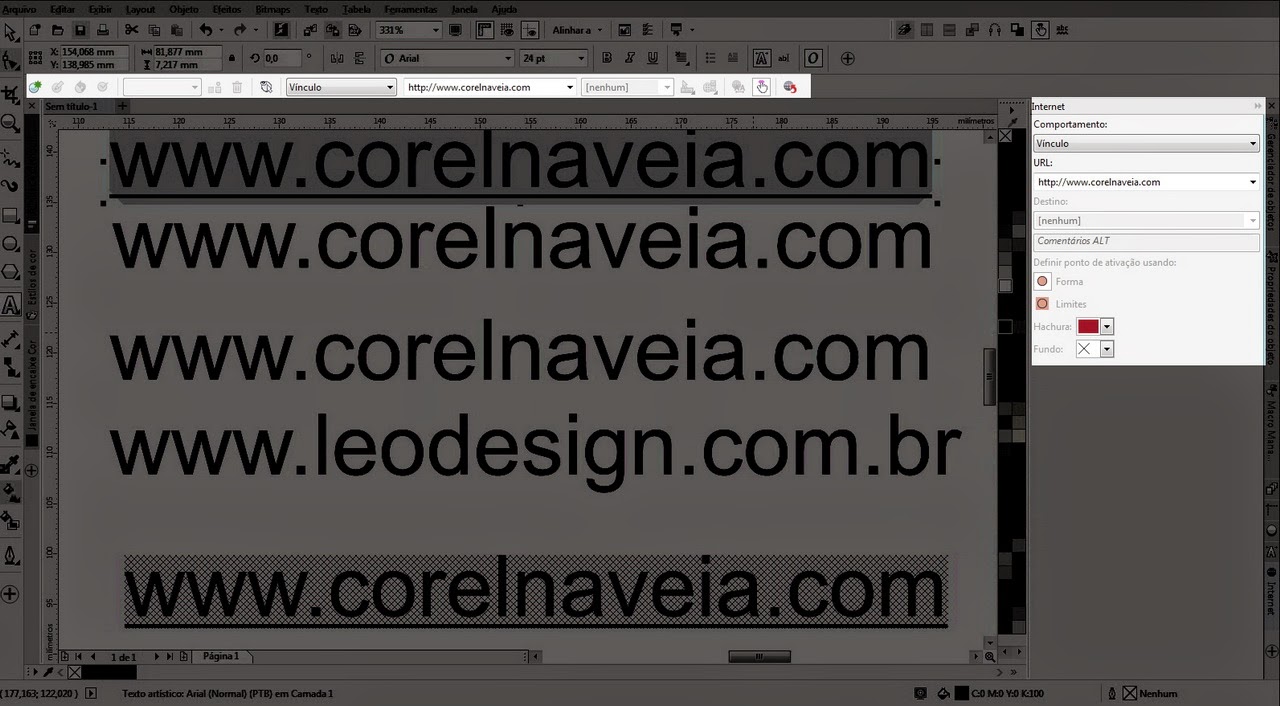 CorelDraw X7 – Como Configurar o Hyperlink Automático ao Digitar E-mail ...
