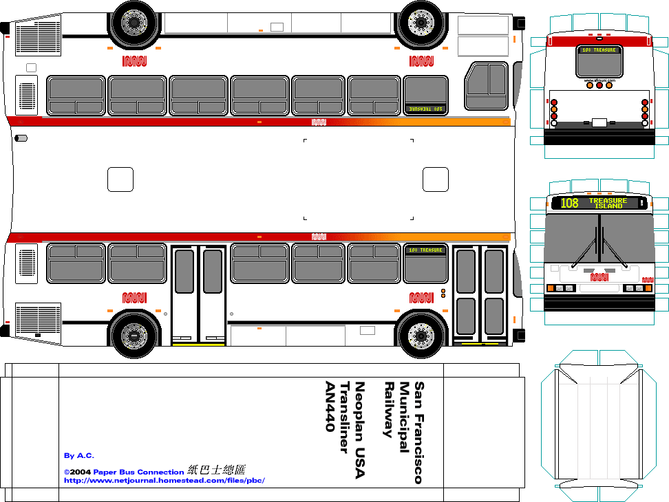 SP. Papel Modelismo: PaperBus Neoplan USA TRansliner AN440 - San ...