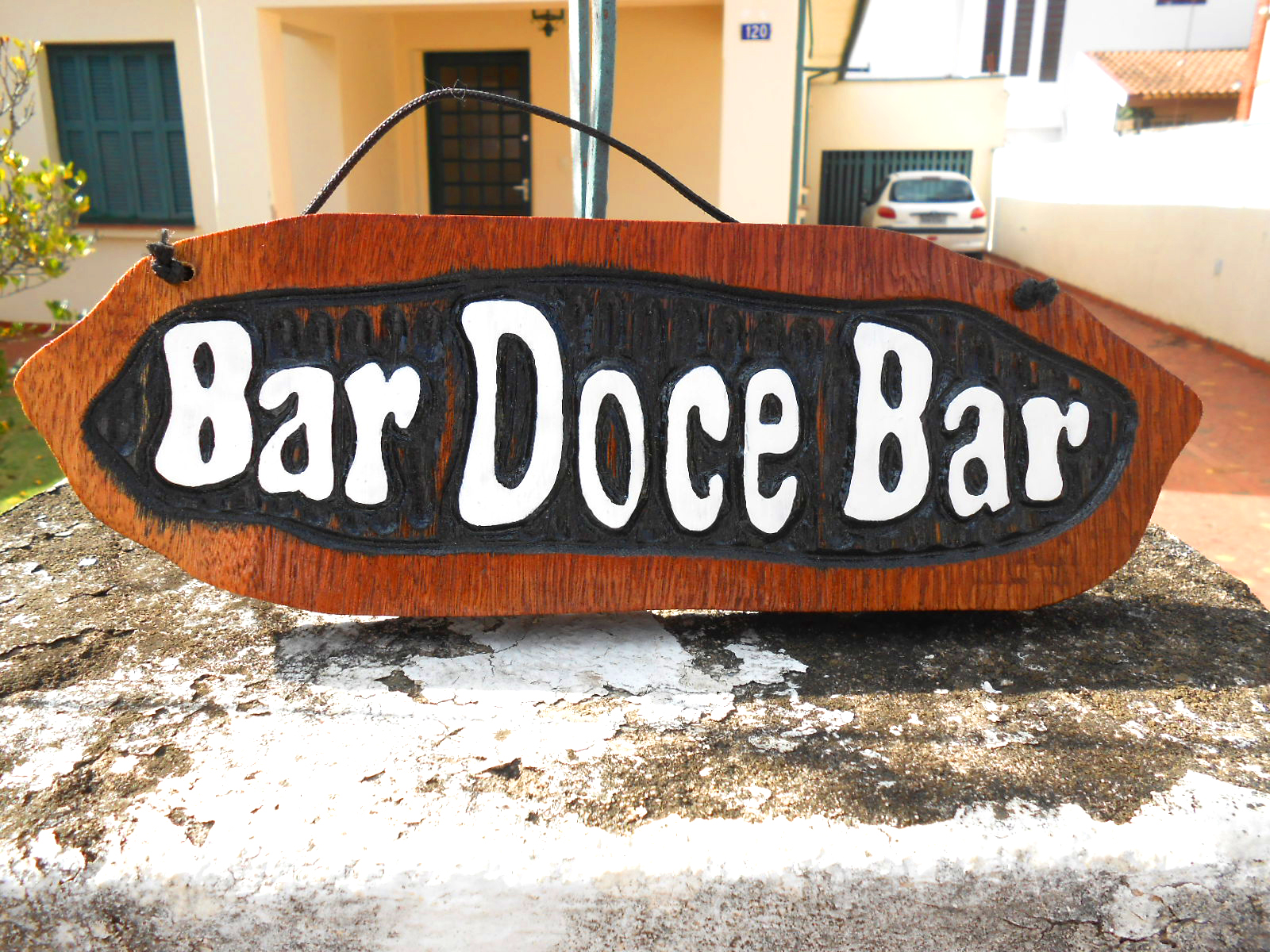 Placas de Madeira Entalhada: Placa Decorativa P/ Adega - Bar Doce Bar