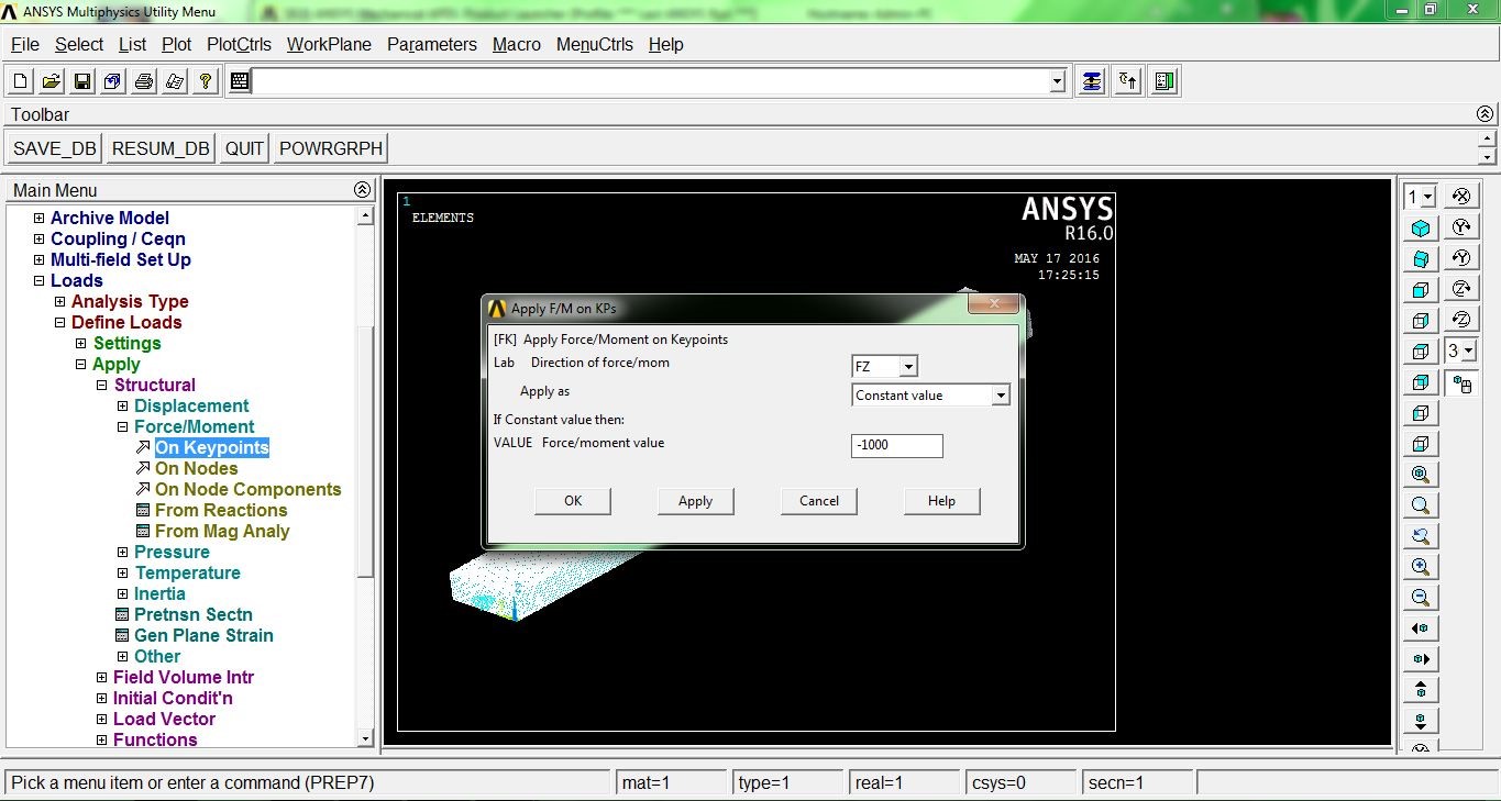 Capability and Application of ANSYS: Problem 1: anaysis using APDL : 3D ...