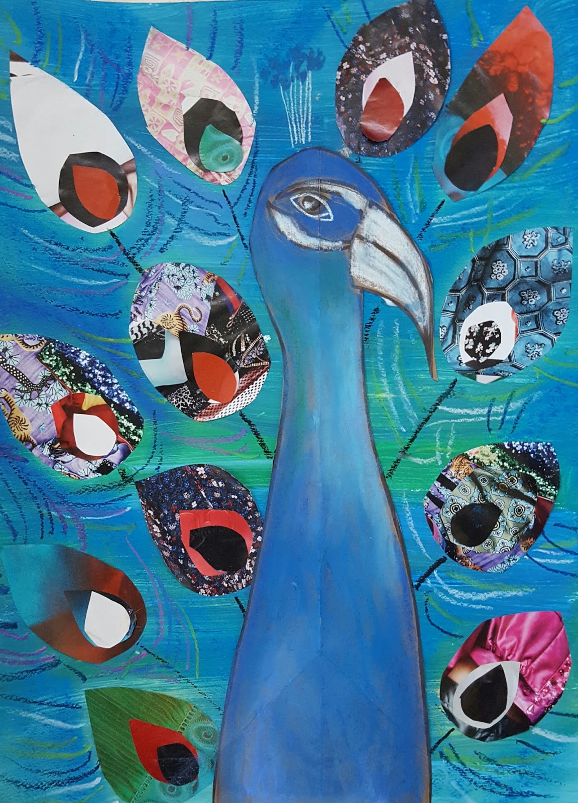 MaryMaking: Earth Day Peacock Collages