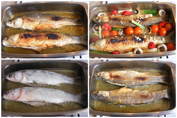 Peste chefal fript la tigaie cu legume | Preparatedevis.ro