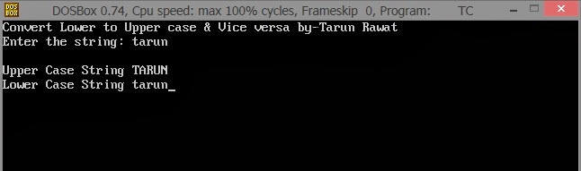 C Programming Convert A String Into Upper Case To Lower Case And Vice Versa