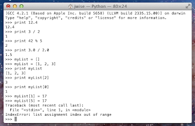 Getting Started with Python: Lesson 4 - Floats and Lists