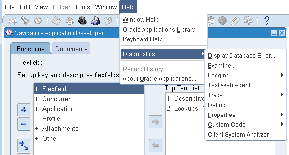 Oracleappsnfusion How To Show Hide Diagnostics Menu Entry