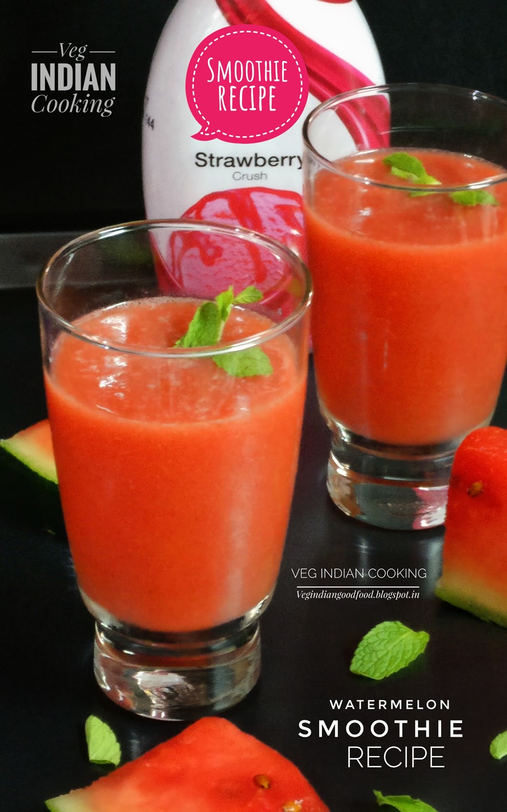 Veg Indian Cooking: Watermelon Smoothie Recipe﻿