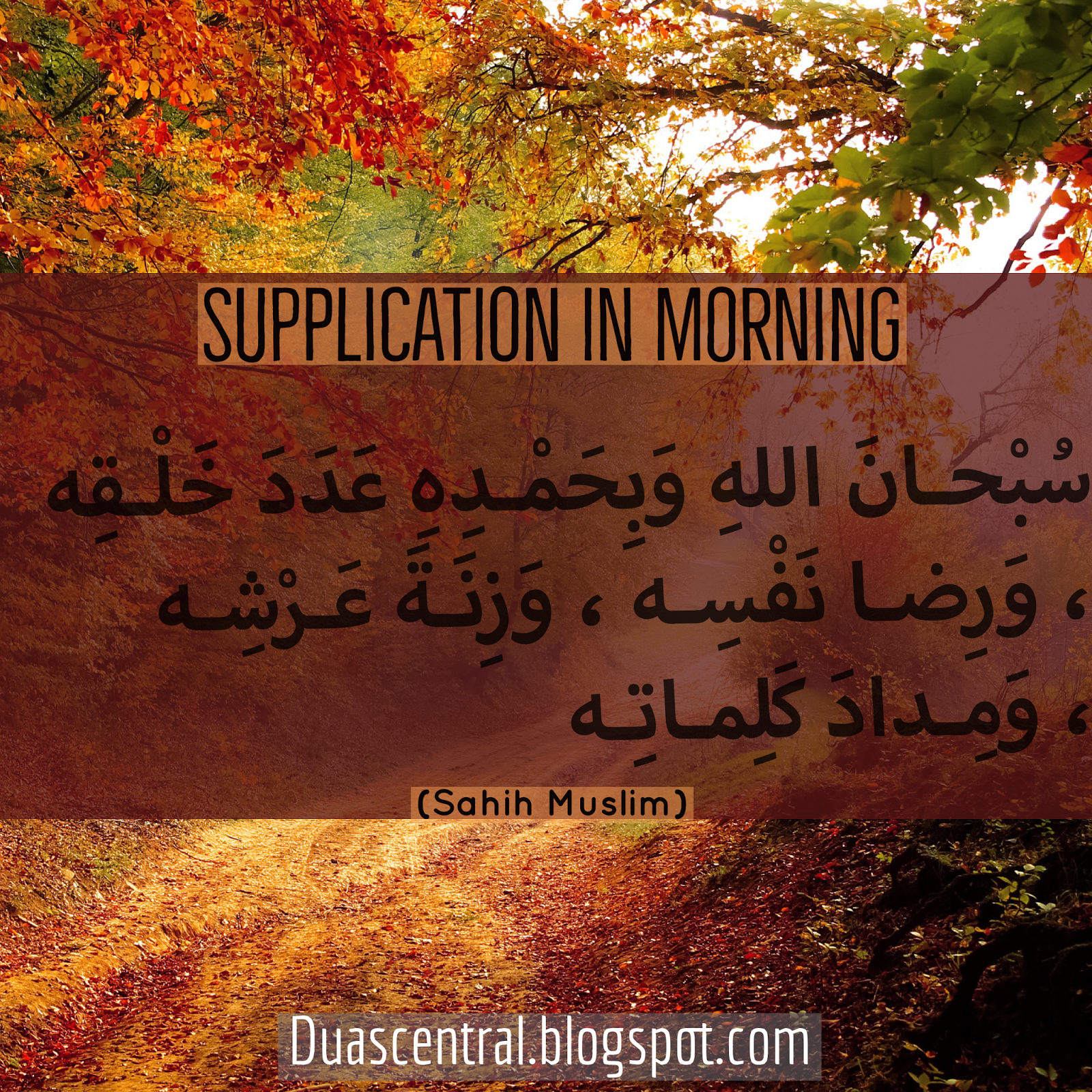 Supplication in Morning (Morning Adhkar)- Subhanallahi Wa bihamdihi ...