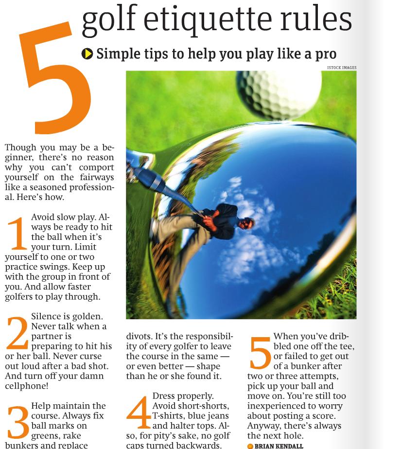 Ottawa Golf Blog: A Refresher On Golf Etiquette - Tips To Golf By