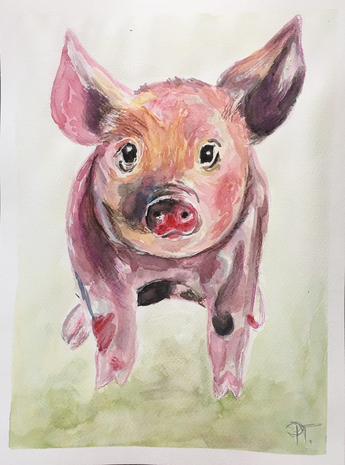 Art Room Britt: Watercolor Pigs - Adult Class