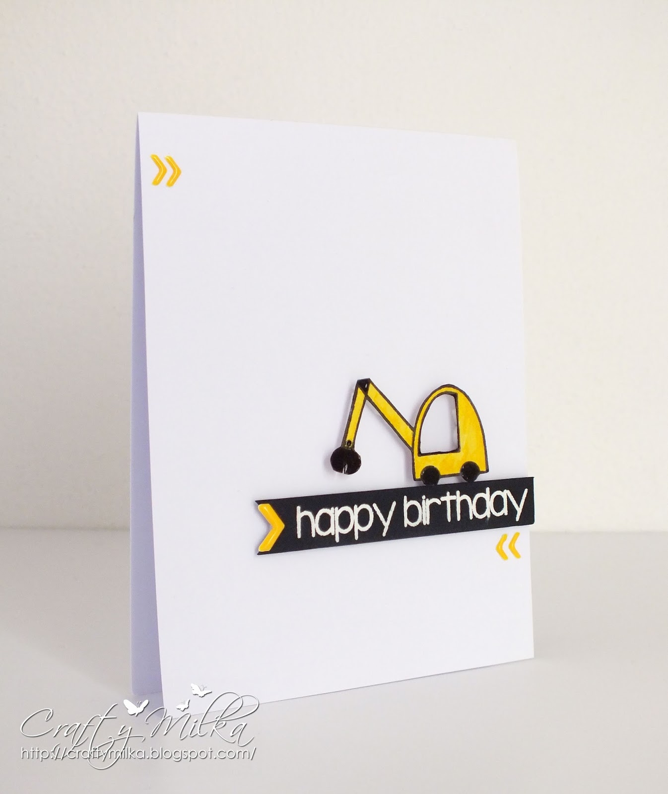Crafty Milka: Excavator Birthday Card