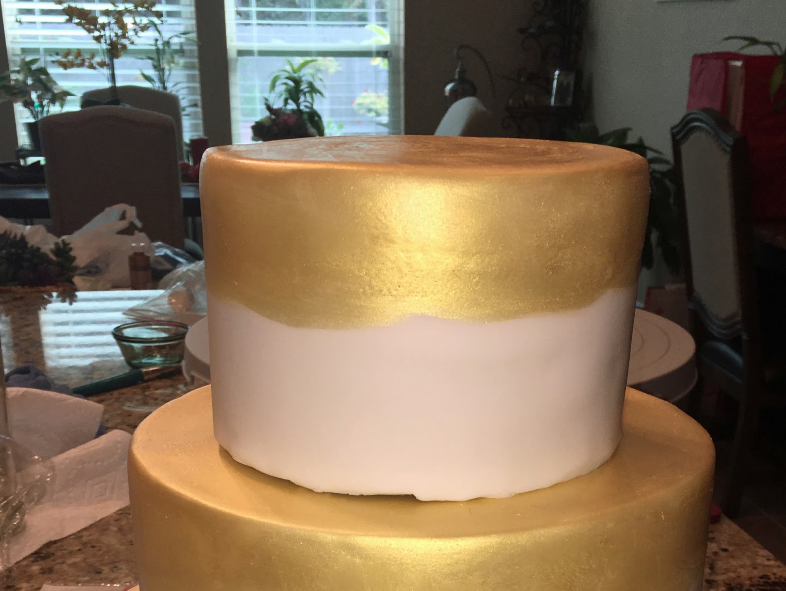 The Bake More: Gold Engagement Cake with Peonies – Edible Gold Paint ...