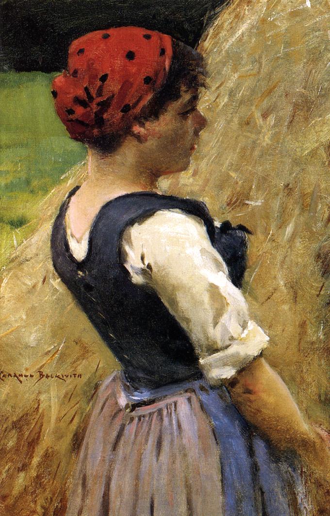 Great Painters Art Galleries: Normandy Girl. James Carroll Beckwith Art.